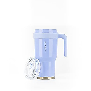 REDUCE 40 oz Tumbler with Handle and Straw, Stainless Steel with Sip-It-Your-Way Lid - Keeps Drinks Cold up to 34 Hours - Sweat Proof, Dishwasher Safe, BPA Free - Glacier, Opaque Gloss Mug