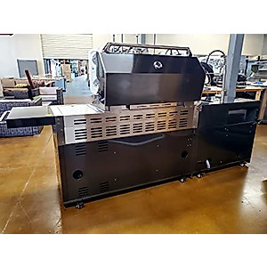 MCP Island Grills Black Stainless Steel 6 Burner 2 Modular Piece Marble Top BBQ Outdoor Electric Propane Grill Kitchen with Refrigerator, Sink, Side Burner, LED Lights on Knobs, & Protective Cover