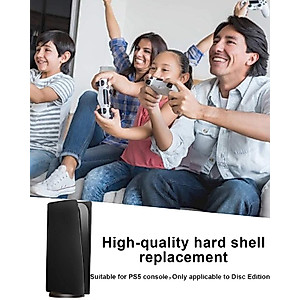 Joso Replacement Faceplate for PS5 Console, with Anti-Scratch Dustproof Case, Console Skin Fit for PS5 Disc Edition, for PS5 Accessories, Easy Installation - Black