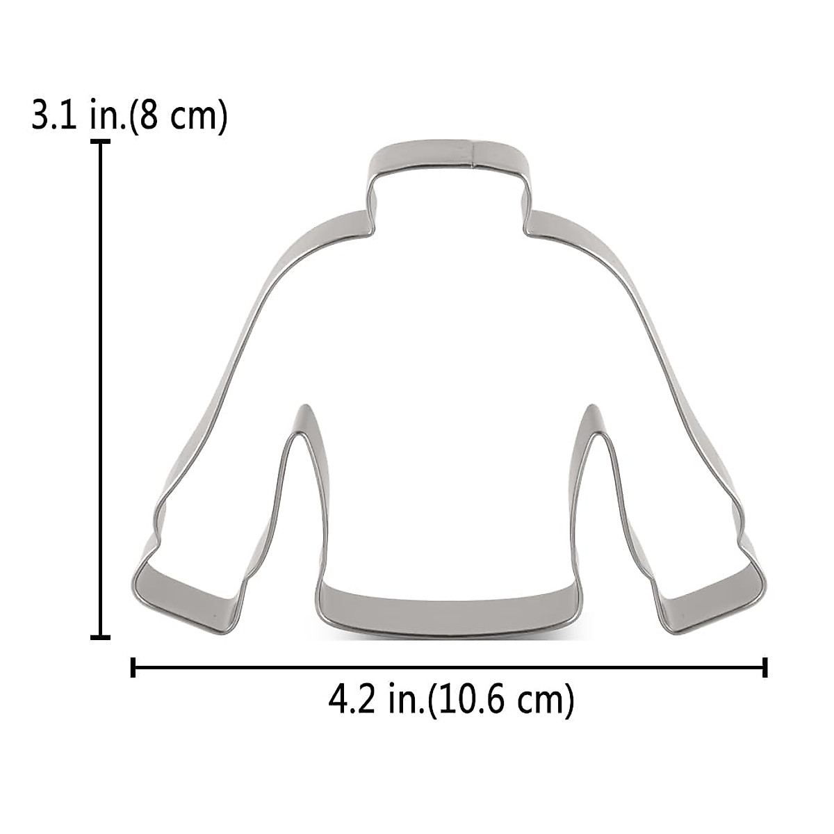 LILIAO Christmas Winter Ugly Sweater Cookie Cutter - 4.2 x 3.2 inches - Stainless Steel