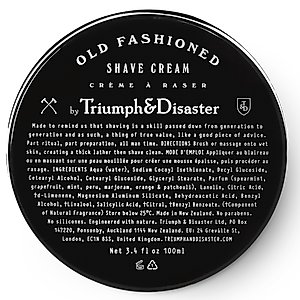 Triumph & Disaster | Old Fashioned Shave Cream Jar | Shaving Lotion for Sensitive Skin - Alcohol Free, 3.4 oz (100+ shaves)