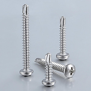 （350pcs）#8X3/4 Phillips Pan Head Self Drilling Screws, Self Tapping Sheet Metal Screws - 410 Stainless Steel