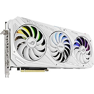 ASUS ROG Strix NVIDIA GeForce RTX 3080 V2 White Edition Gaming Graphics Card (PCIe 4.0, 10GB GDDR6X, LHR, HDMI 2.1, DisplayPort 1.4a, White Color Scheme, Axial-tech Fan Design, 2.9-Slot) (Renewed)