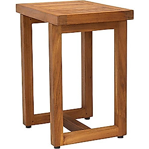 AquaTeak 18" Spa Teak Shower Bench with Elevated Height