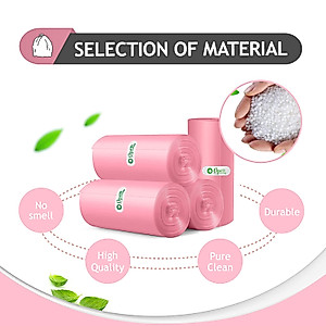 Teivio 2 Gallon 120 Counts Strong Trash Bags Garbage Bags, Bathroom Trash Can Bin Liners, Plastic Bags for home office kitchen, Pink