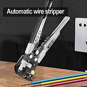 AIRAJ PRO Self Adjusting Wire Stripper,3 in 1 Heavy Duty Wire Cutter Stripper Crimper Tool,Universal Wire Stripping Cutting for 10-24 AWG Wire Cutter for Electrical Cable Cutting,Crimping Tool