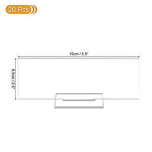 uxcell 20 Pack Clear Acrylic Place Cards with Holders for Table Setting Rectangle Acrylic Blanks Name Cards Wedding Seating Cards 5.9" x 2.5"