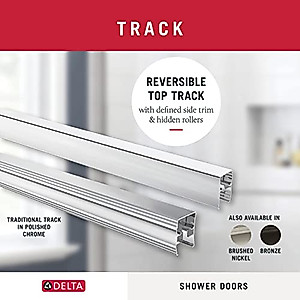 Delta Shower Doors SD3172271 Trinsic Semi-Frameless Traditional Sliding Shower Door 60in.x70in, Chrome Track