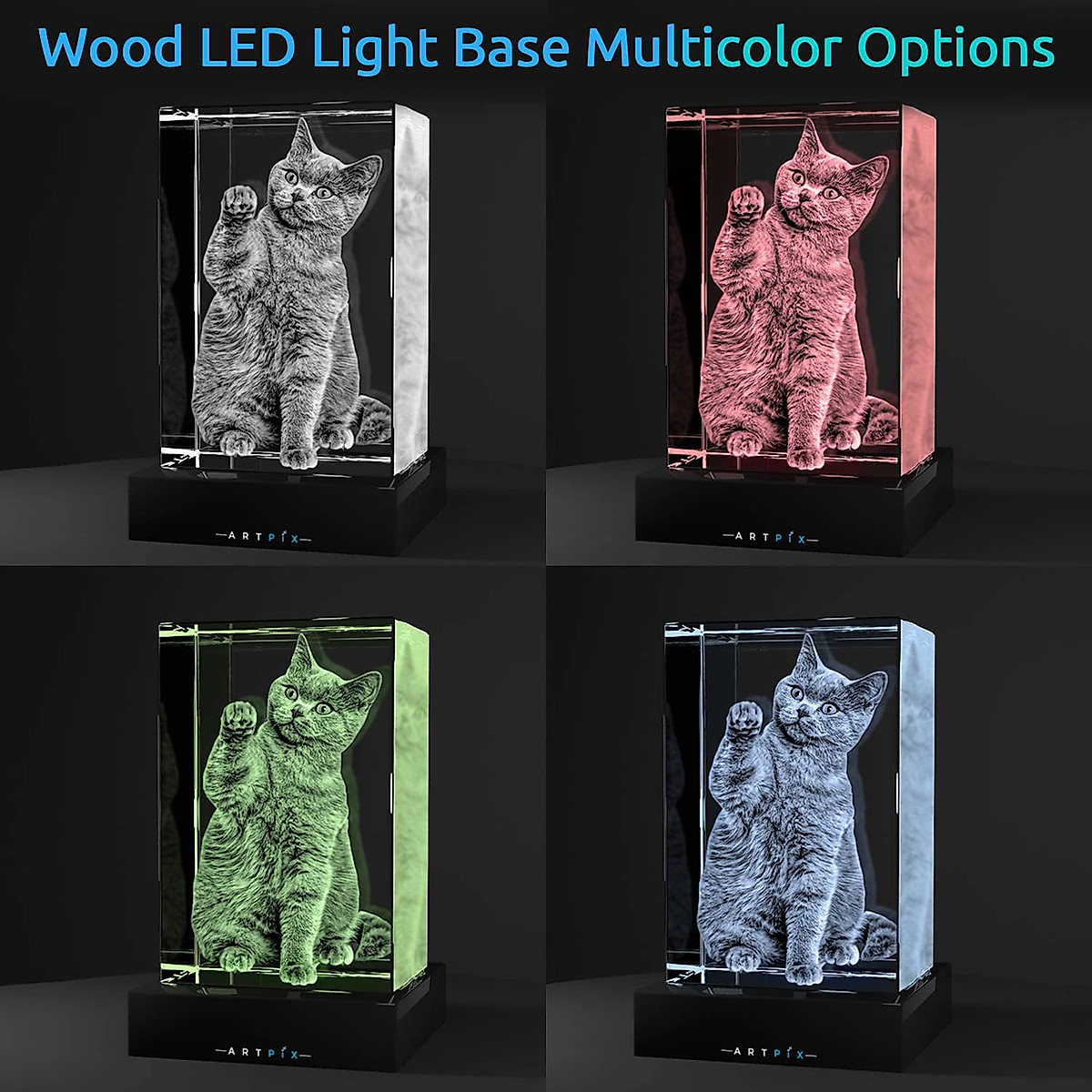 ArtPix 3D Crystal Photo, Custom Gifts for Dad, Father, Wife, Men, Her Mom, Husband, Great Personalized Customized Gift With Your Own Photo, Custom Birthday 3D Picture Rectangle, Couples Gifts