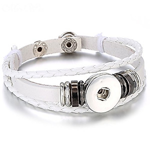 Lovglisten 6pcs Leather Bracelet Bangle for 18mm Snap Button Jewelry (1)