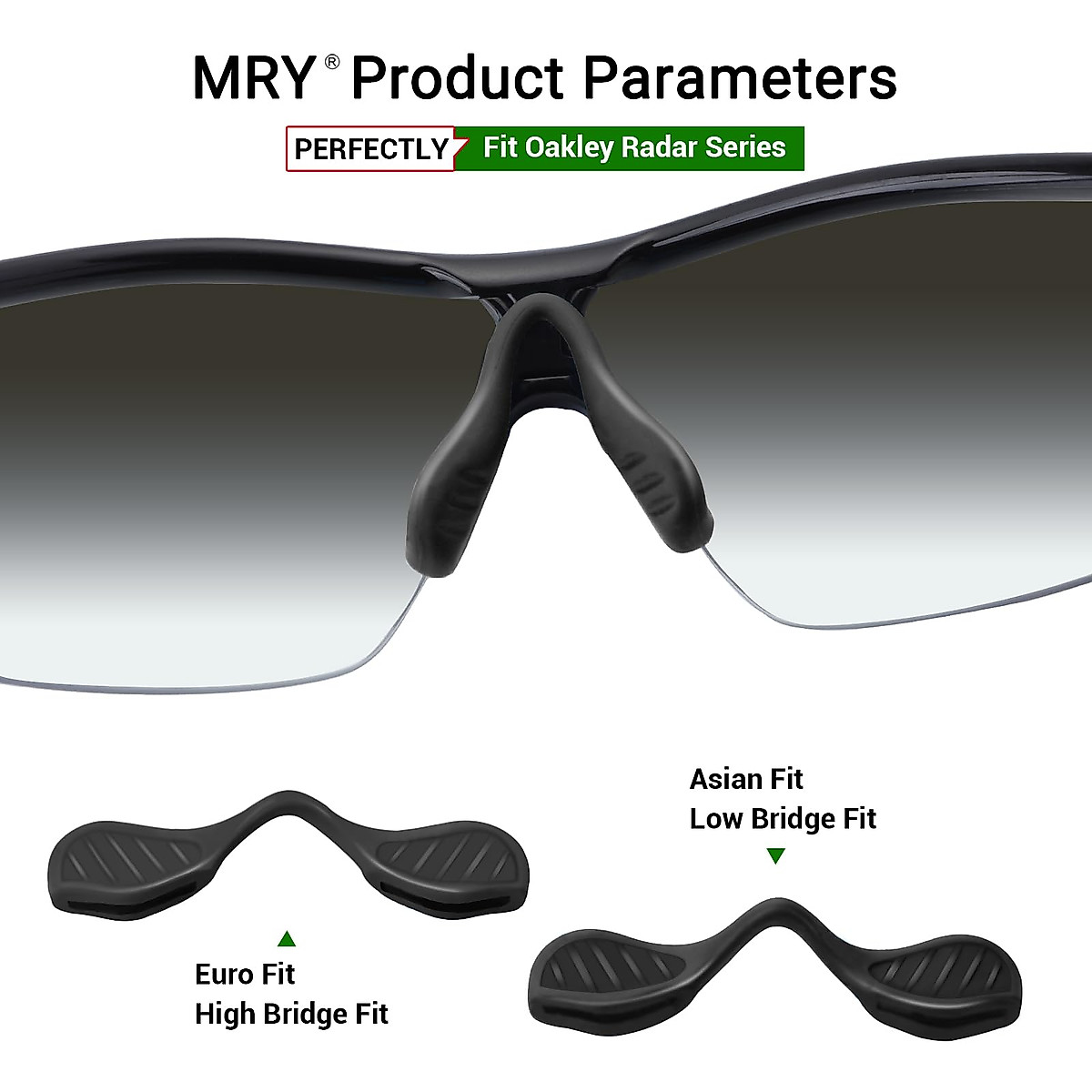 Mryok Replacement Nosepiece Nosepad for Oakley Radar Path EV RadarLock Sunglass - Black