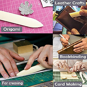 12 PCS Scrapbook Paper Storage Organizer with 2 Plastic Bone Folder Paper Creaser Set, Clear Paper Storage Bag for Holding 6 x 6 Inch Scrapbook Paper, Cardstock, Vinyl Paper, Photos and Paper File