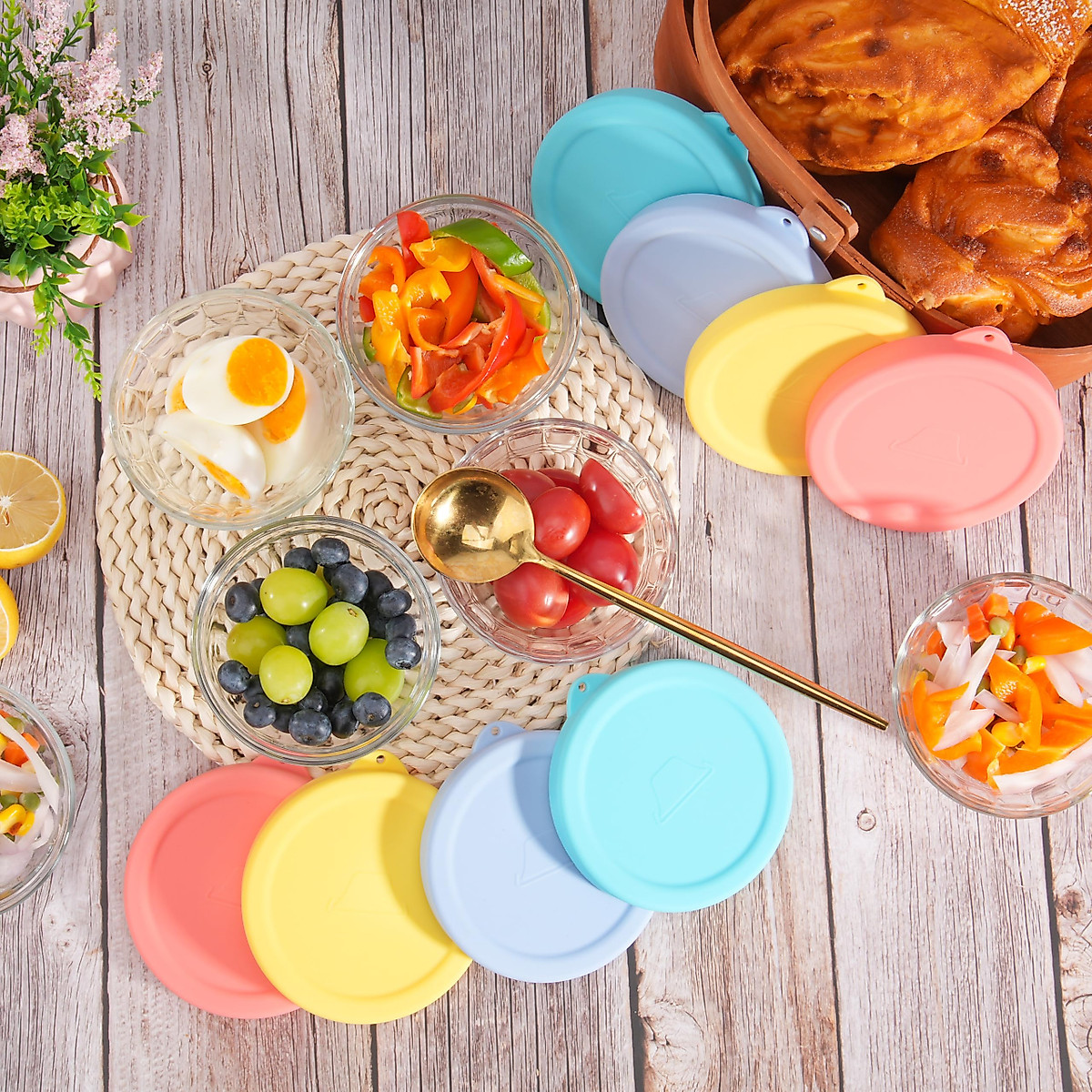 4 PCS Silicone Replacement Lids for Pyrex and Anchor Hocking Glass Custard Cups 6oz, Silicone Lids for Food Storage, Food Cover, Dishwasher Freezer Microwave Safe (Containers NOT Included)