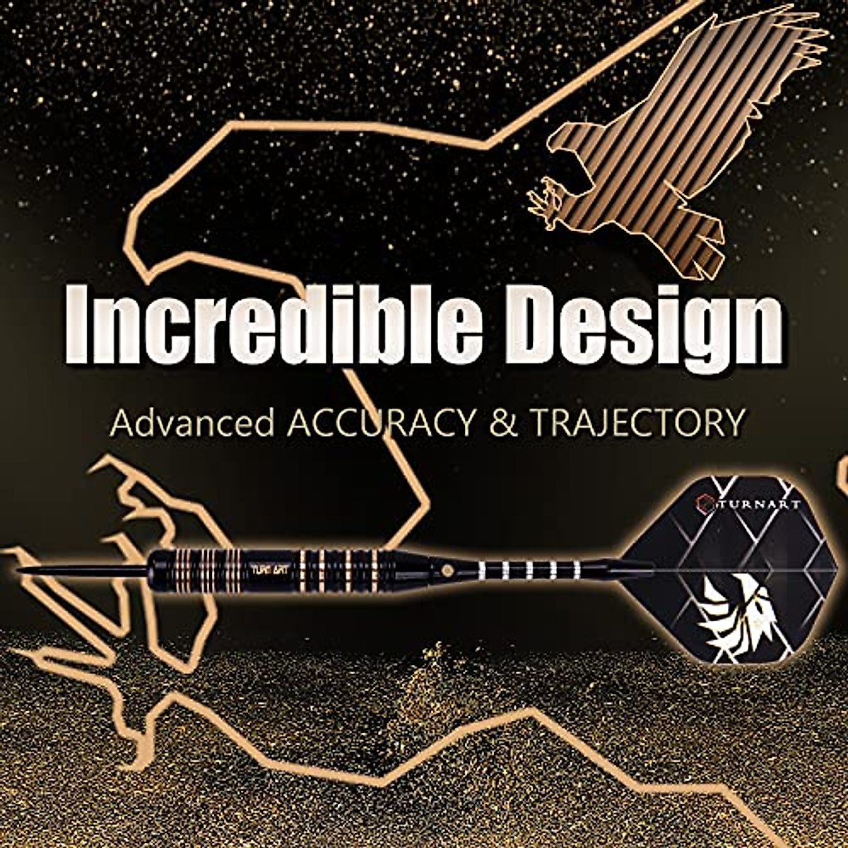 Darts Metal Tip Set, Brass Darts Steel Tip Set Professional for Bristle Dartboard, 3 Pieces 20 Grams and 3 Pieces 22 Grams Steel Tip Darts with 21 Extra Flights and a Darts’ Tool (1)