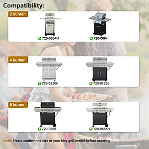 Grill Replacement Parts for Nexgrill 4 Burner 720-0830H, Nexgrill 720-0888, 720-0888N, Stainless Steel Grill Burner Tubes and Heat Shield Tent Plates Replacement Kit for Home Depot Nexgrill 720-0830H.