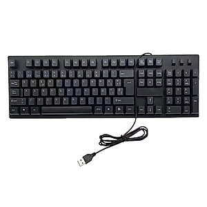 HEVIRGO 108Keys, Universal Keyboard,Wired Gaming Keyboard,Wired Keyboard, Multiple Languages Ergonomic USB Wired Keyboard for PC Laptop - Black A,Computer