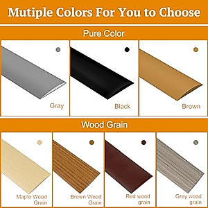 Floor Transition Strip Self Adhesive, Floor Cover Strips 2" Wide, Vinyl Floor Flat Divider Strip (3.28FT, Maple Wood Grain)