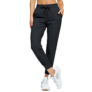 Libin Women's Joggers Pants Athletic Sweatpants with Pockets Running Tapered Casual Pants for Workout,Lounge, Black M