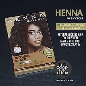 30 Minute Enriched with Herbs Semi Permanent Powder - Harsh Chemical Free Black Hair Dye for Men and Women (Natural Black)