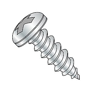 Small Parts 0208ABPP Steel Sheet Metal Screw, Zinc Plated, Pan Head, Phillips Drive, Type AB, #2-32 Thread Size, 1/2" Length (Pack of 100)