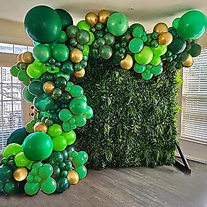 GoExquis 160Pc Green Gold Balloon Arch Garland kit 18"12"10"6" Jungle Dinosaur Safari Kids Birthday Party Baby Boy Shower Decorations