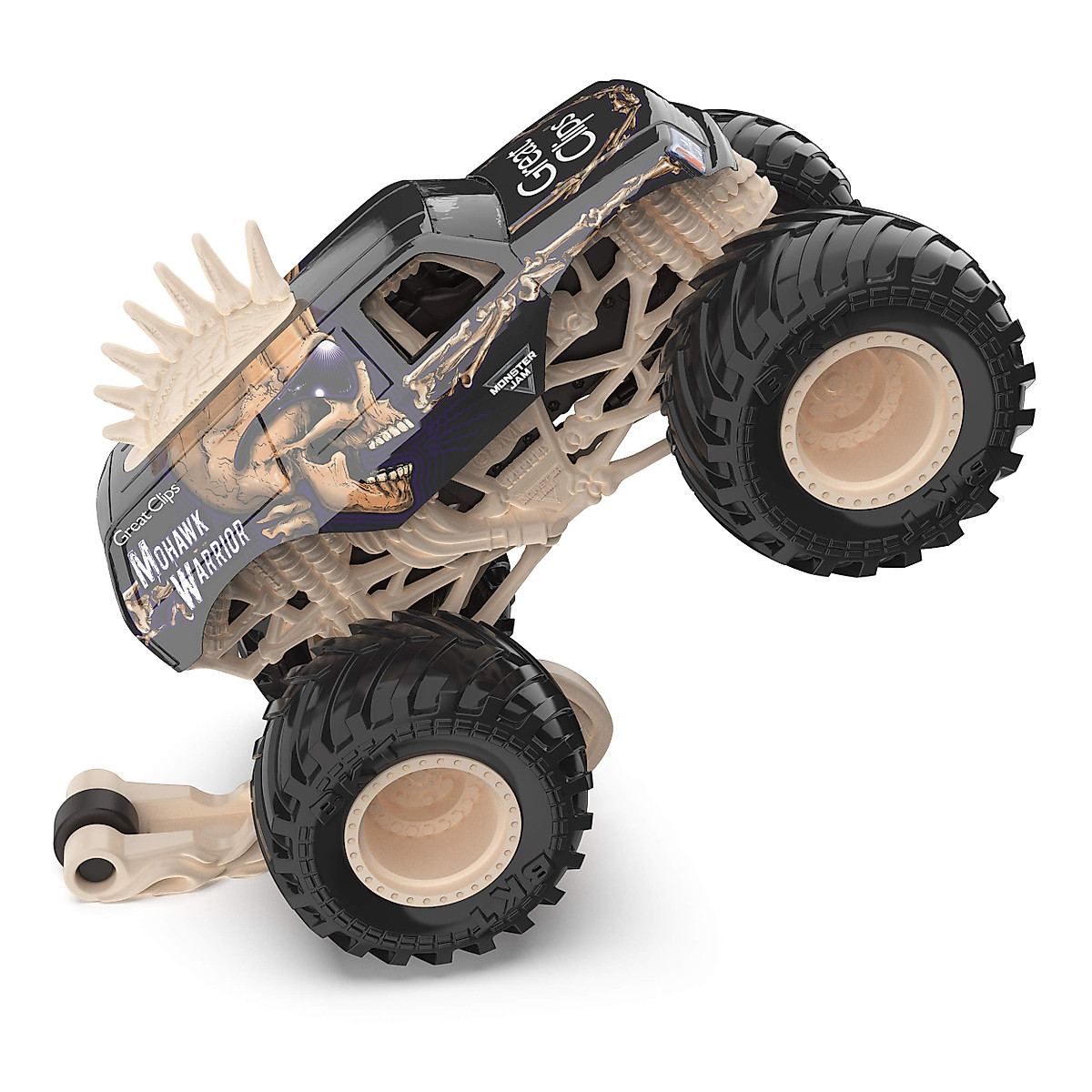 Monster Jam, Official Mohawk Warrior Monster Truck, Die-Cast Vehicle, Bone Yard Trucks Series, 1:64 Scale