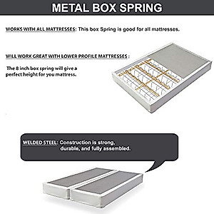 Mattress Solution Fully Assembled Low Profile Metal Traditional Boxspring/Foundation for Mattress, King, Size