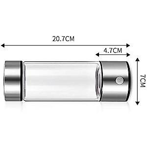 Hydrogen Rich Health Cup Alkaline Ionizer Generator USB Rechargeable Electrolysis Generator Ionization Bottle Weak Alkaline Cup Anti-Oxidation and Anti-Aging Glass Health Cup