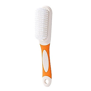 Long Handle Soft Shoe Brush Two Tone Shoe Cleaning Brush Multifunctional Cleaning Brush Household Scrub Brush Stain Removal Laundry Brush Commercial Kitchen Sink Soap (Orange, One Size)