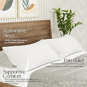 King Size Pillows for Bed Pillows Made in USA by Looms and Linens King Sham Insert Pillow 20 x 36 Flat Sleeping Pillow Insert for Bedroom Washable Pillow Inserts