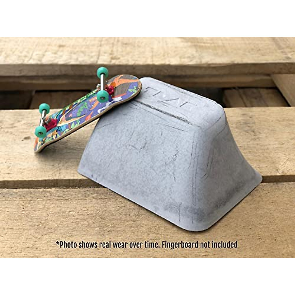 Teak Tuning Monument Series Concrete Fingerboard Wave Obstacle - 4.25" Wide, 2" Tall - Ultra Premium, Super Durable Polymer Modified Concrete - Sterling Gray Colorway