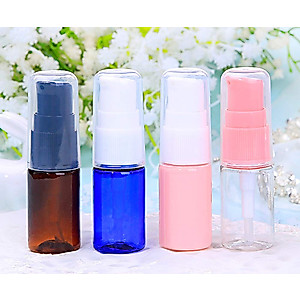 erioctry 10ML Portable Empty Refillable Bottle Cream Shampoo Lotion Treatment Pump Bottle with Cap Travel Bottles Toiletries Liquid Container for Cosmetic Make-up Pack of 6 (Brown)