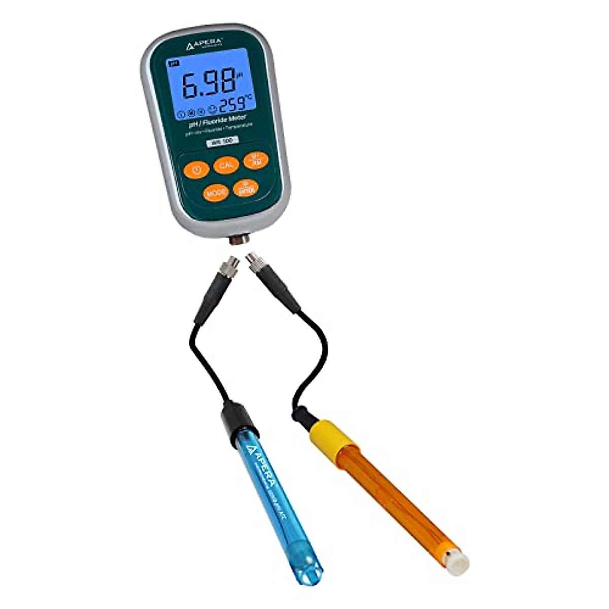 Apera Instruments, LLC AI4725 WS100 Fluoride/pH Portable Meter Kit with 3-in-1 Fluoride Probe