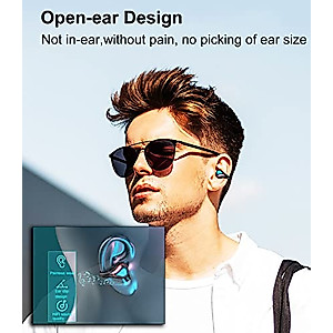 Single Bone Conduction Earbuds Open Ear Headphones Wireless Bluetooth Workout Headphones Open Ear Earbuds Sweat Resistant for Sports Running Headphones Exercise Around Mini Sport Open Earbuds, Black