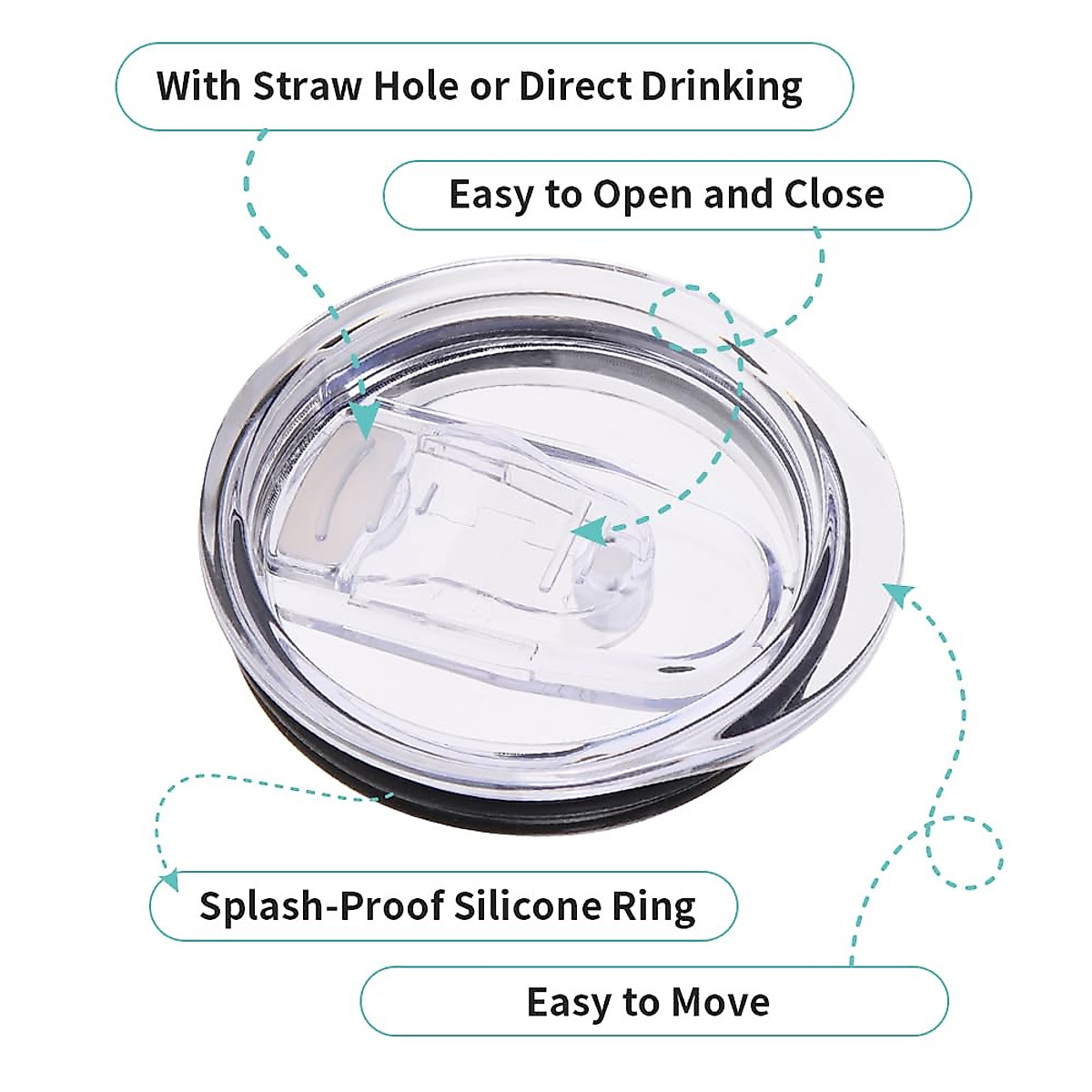 PYD Life 12 Pack Replacement Leakproof Slide Lids Bulk for 16 OZ 20 OZ Sublimation Skinny Tumbler,Spill Proof Splash Resistant Sliding Cups Tumblers Covers