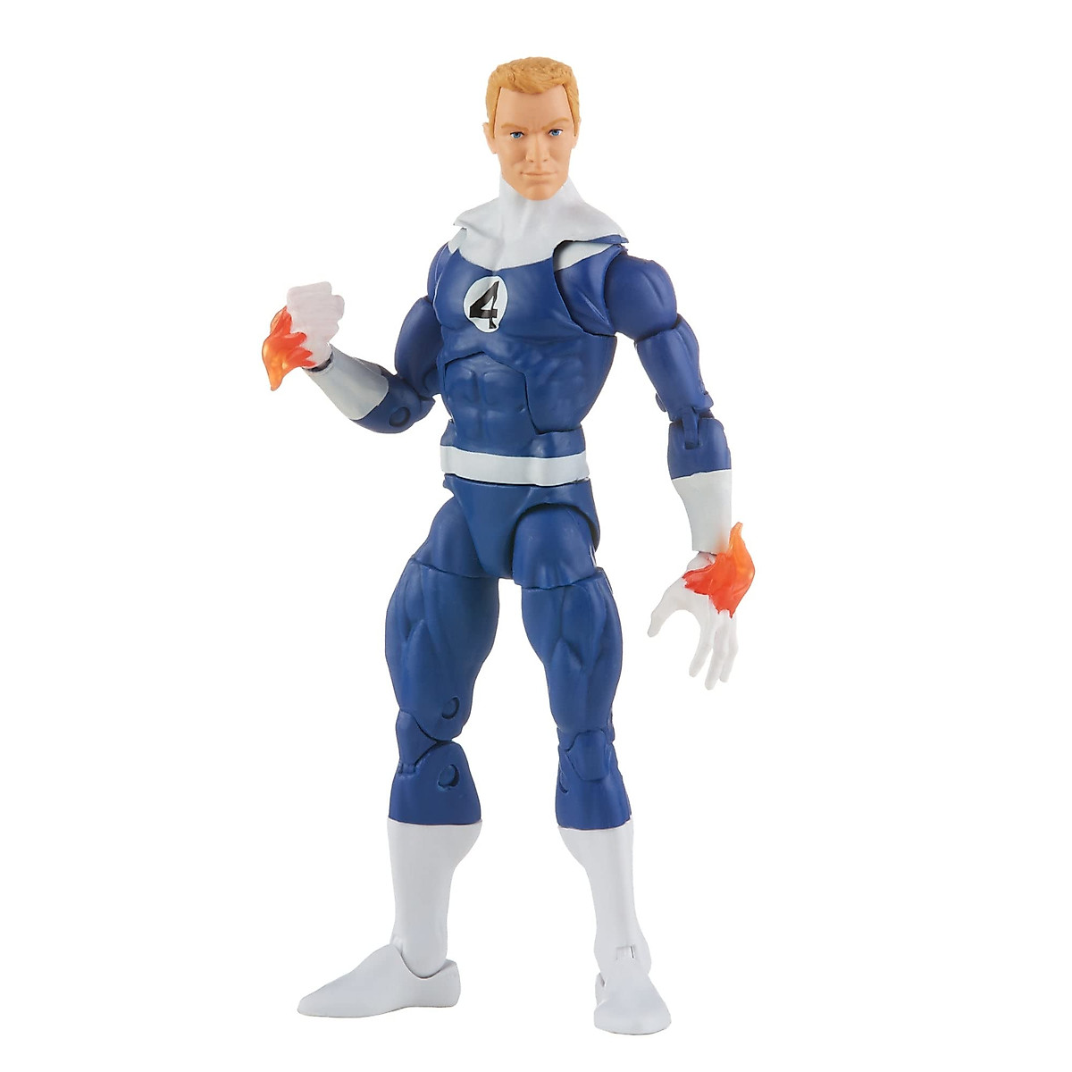 Marvel Hasbro Legends Series Fantastic Four Retro Human Torch 6-inch Action Figure Toy, Includes 5 Accessories