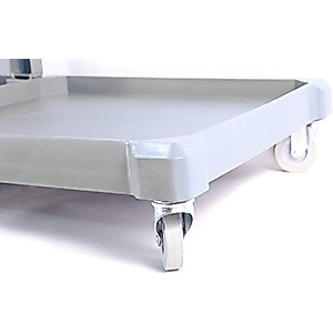 Carlisle FoodService Products Janitorial Cart Long Platform Cart with 25 Gallon Trash Bag for Restaurants, Hospitals, and Schools Plastic, 49 X 21 X 39 Inches, Gray