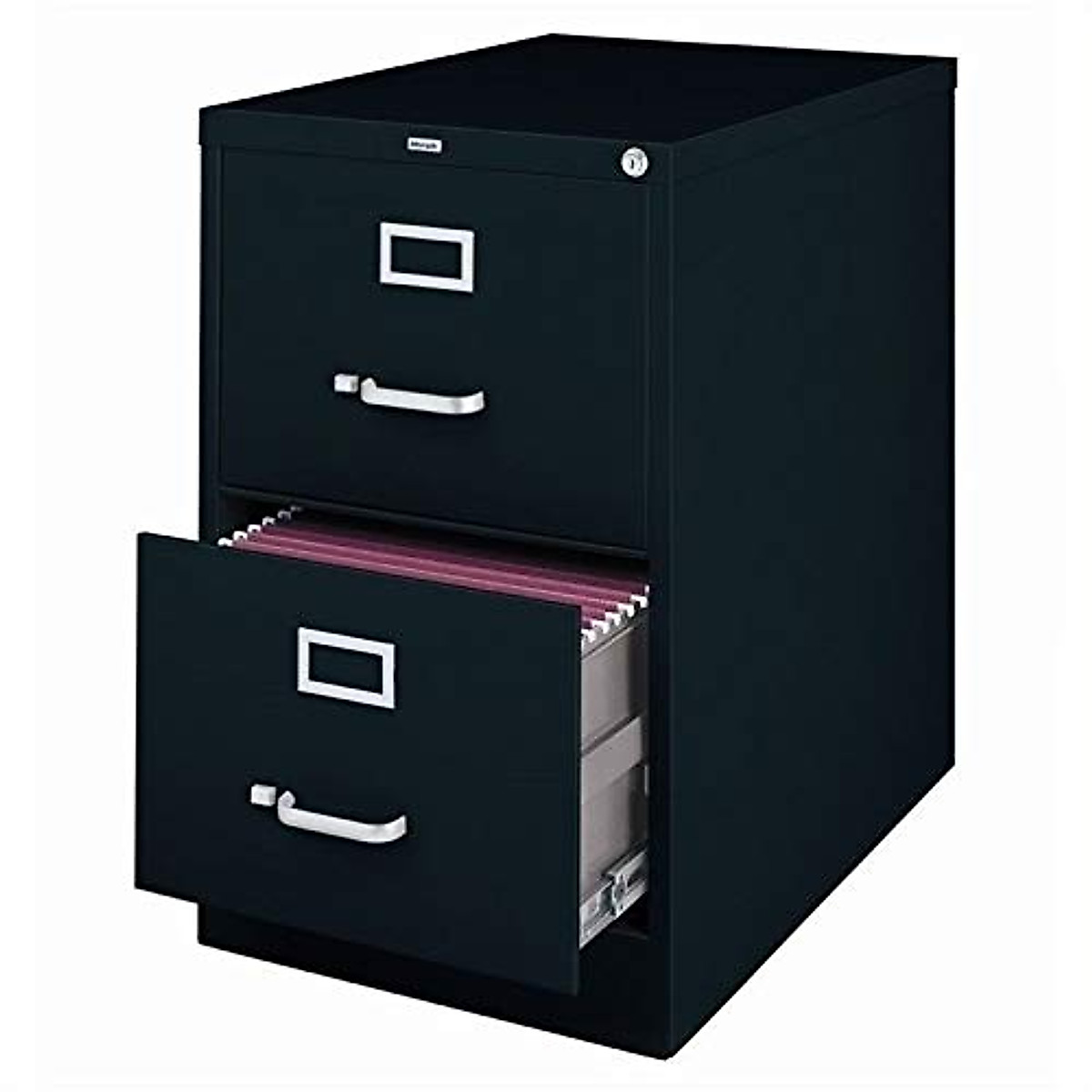 Scranton & Co 25" 2-Drawer Metal Legal Width Vertical File Cabinet in Black