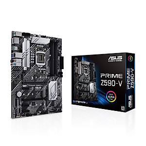 ASUS Prime Z590-V LGA 1200 (Intel® 11th/10th Gen) ATX motherboard (PCIe 4.0, 8+1 Power Stages, 3X M.2, 1Gb LAN,SPI-TPM header, Thunderbolt™ 4 support, Aura Sync RGB)