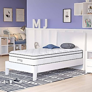 Oakestry Jenna 10-inch Twin Size Memory Foam Mattress Separately Encased with Wrapped Pocket Coils for Cool Sleep and Pressure Relief, White