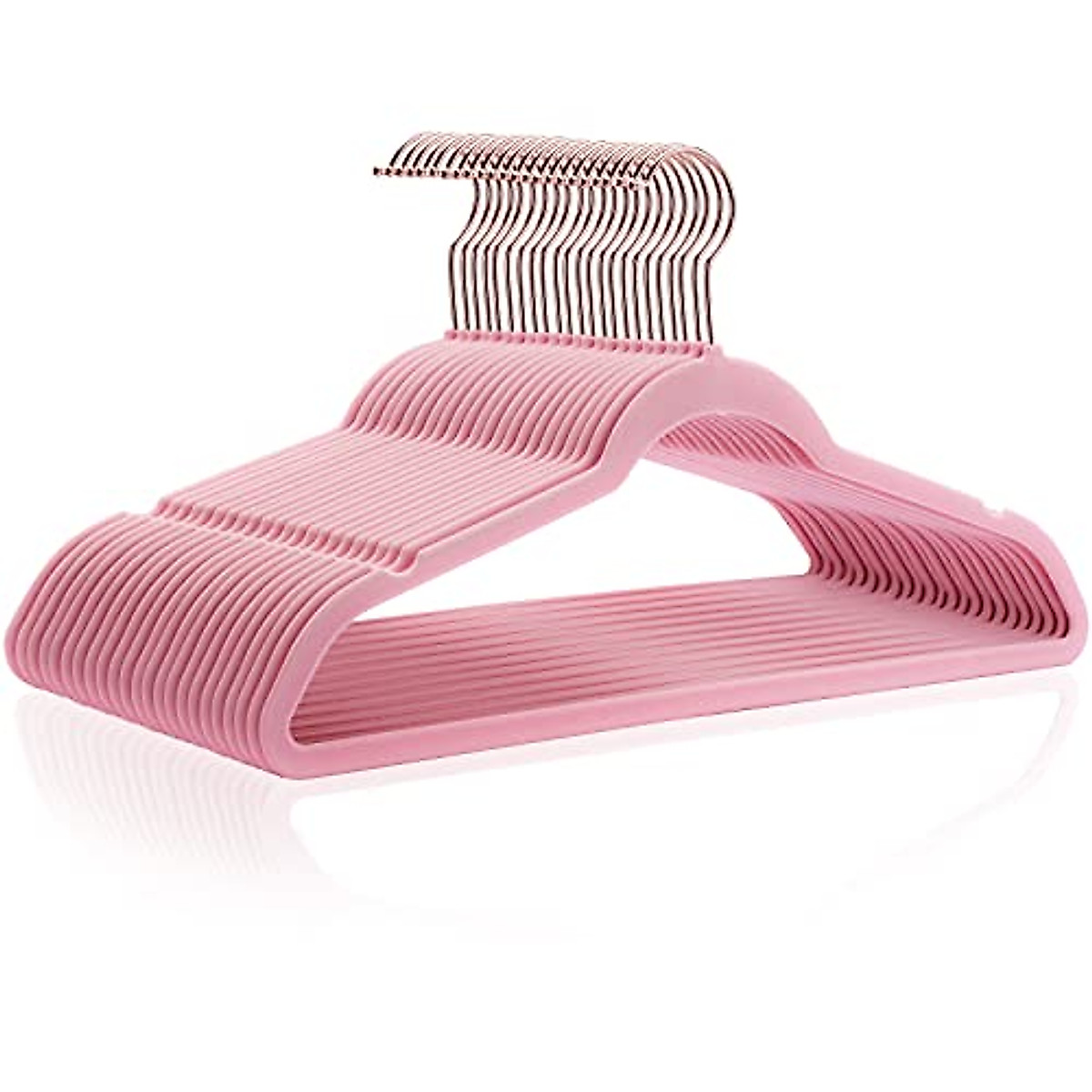 Ulimart Pink Velvet Hangers - Hangers 50 Pack - Hangers Non Slip Felt Hangers Durable Velvet Hangers Non Slip Clothes Hangers for Coats, Suit, Jackets, Pants & Dress Clothes Velvet Hangers