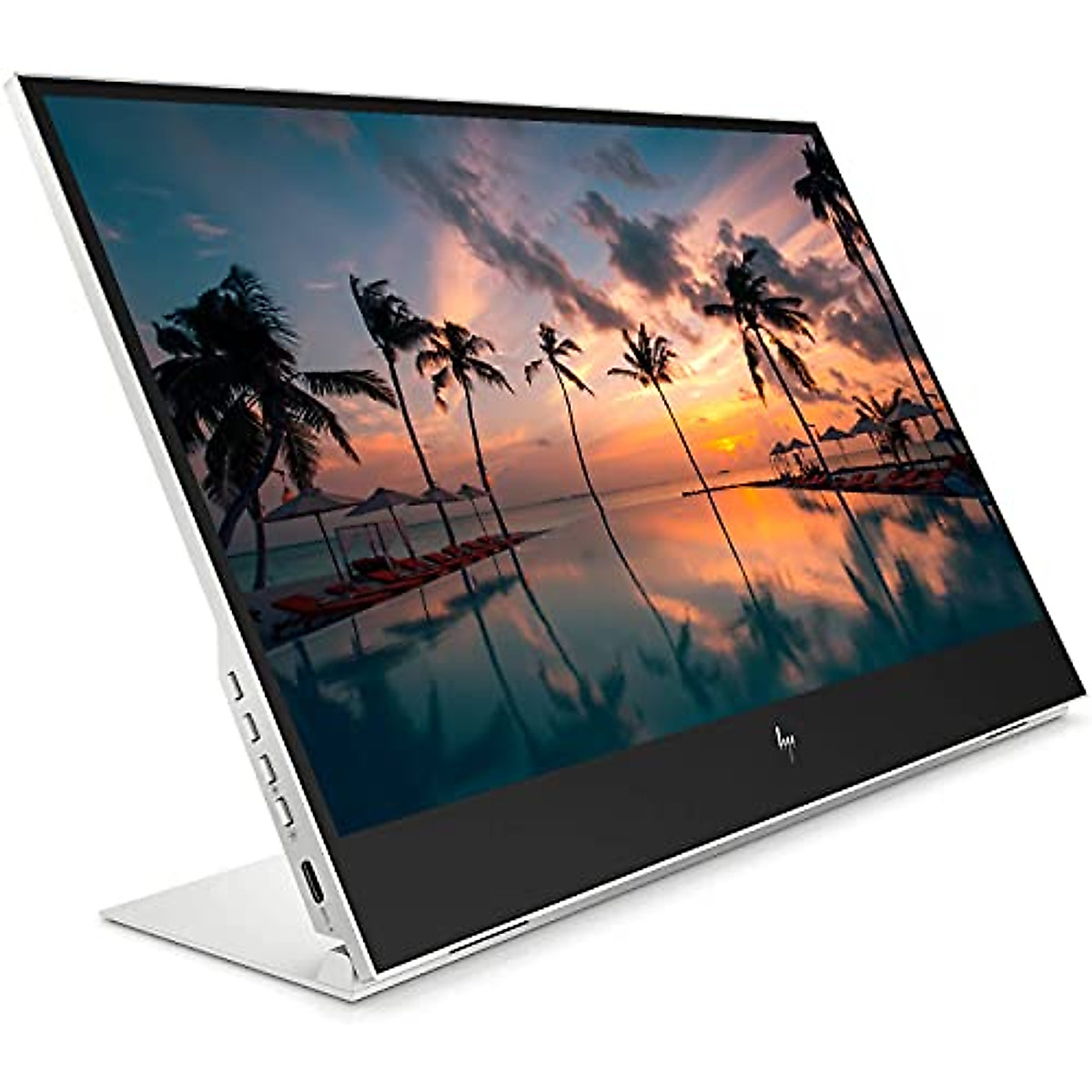 HP E14 G4 FHD (1920 x 1080) Portable Travel Monitor Bundle with 2 USB Type-C, Black Marble Bluetooth Folding Wireless Keyboard, and Black Pebble M355 Bluetooth Wireless Mouse