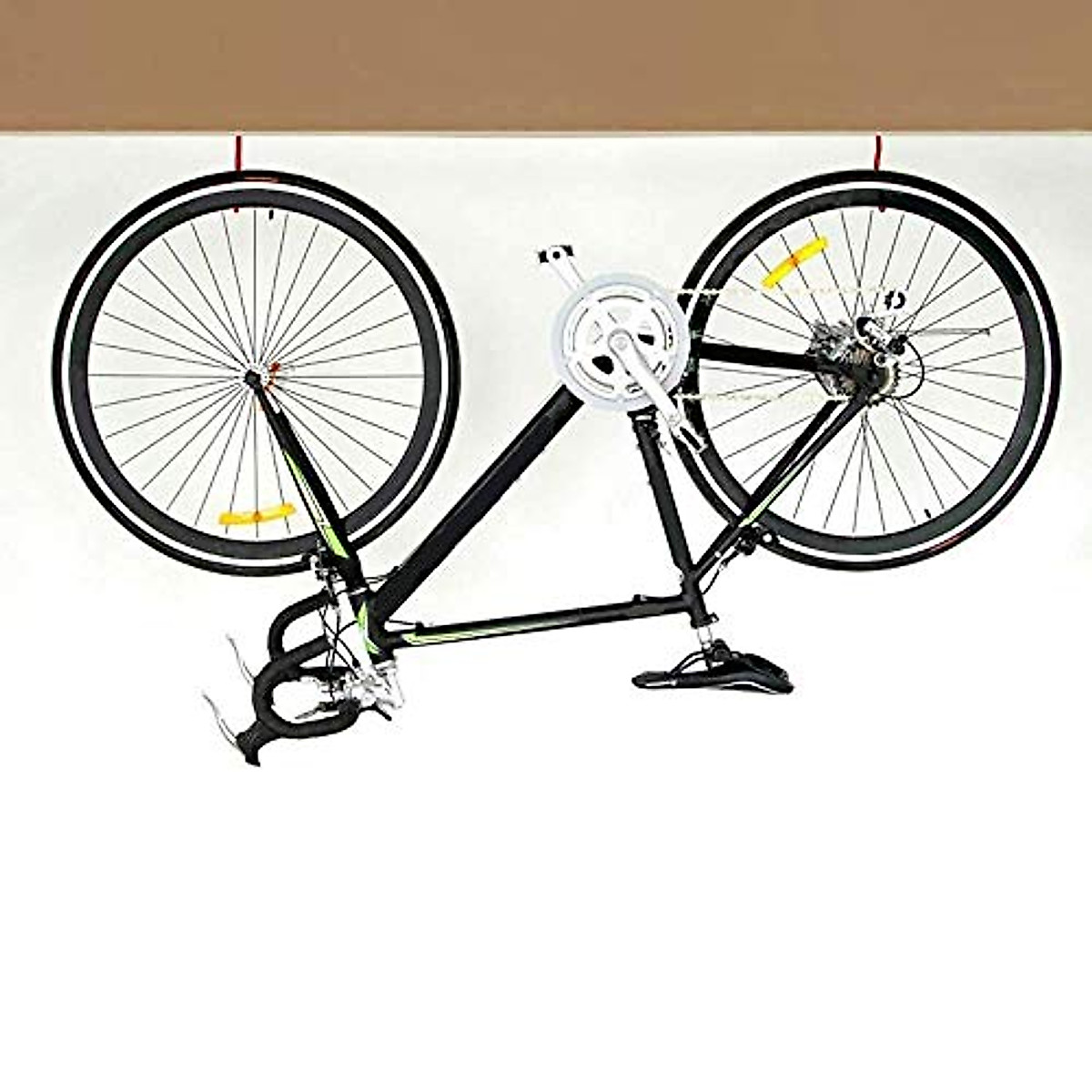 AIYoo Bike Hooks Heavy Duty Bicycle Storage Hooks Set of 6,Screw-in Utility Storage Hangers Shed Garage Garden Hook Plastic Coated for Wall Mount/Ceiling Red