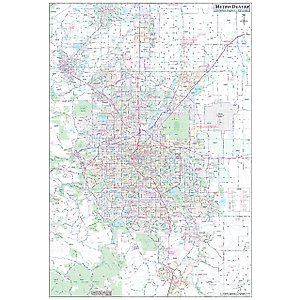 Metro Denver CO Detailed Region Wall Map w/Zip Codes *Laminated* 36"x52"
