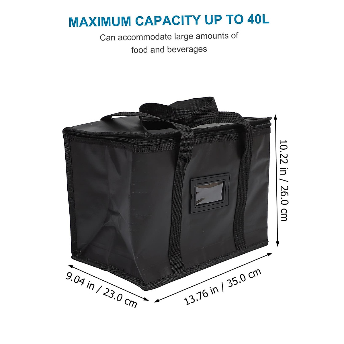 MOLUCKFU Insulation Bags Food Warmer Bag Foldable Grocery Bags Food Bag Reusable Grocery Bag Restaurant Insulated Bag Shopping Cart Bags for Groceries Cooler Bag Black Woven