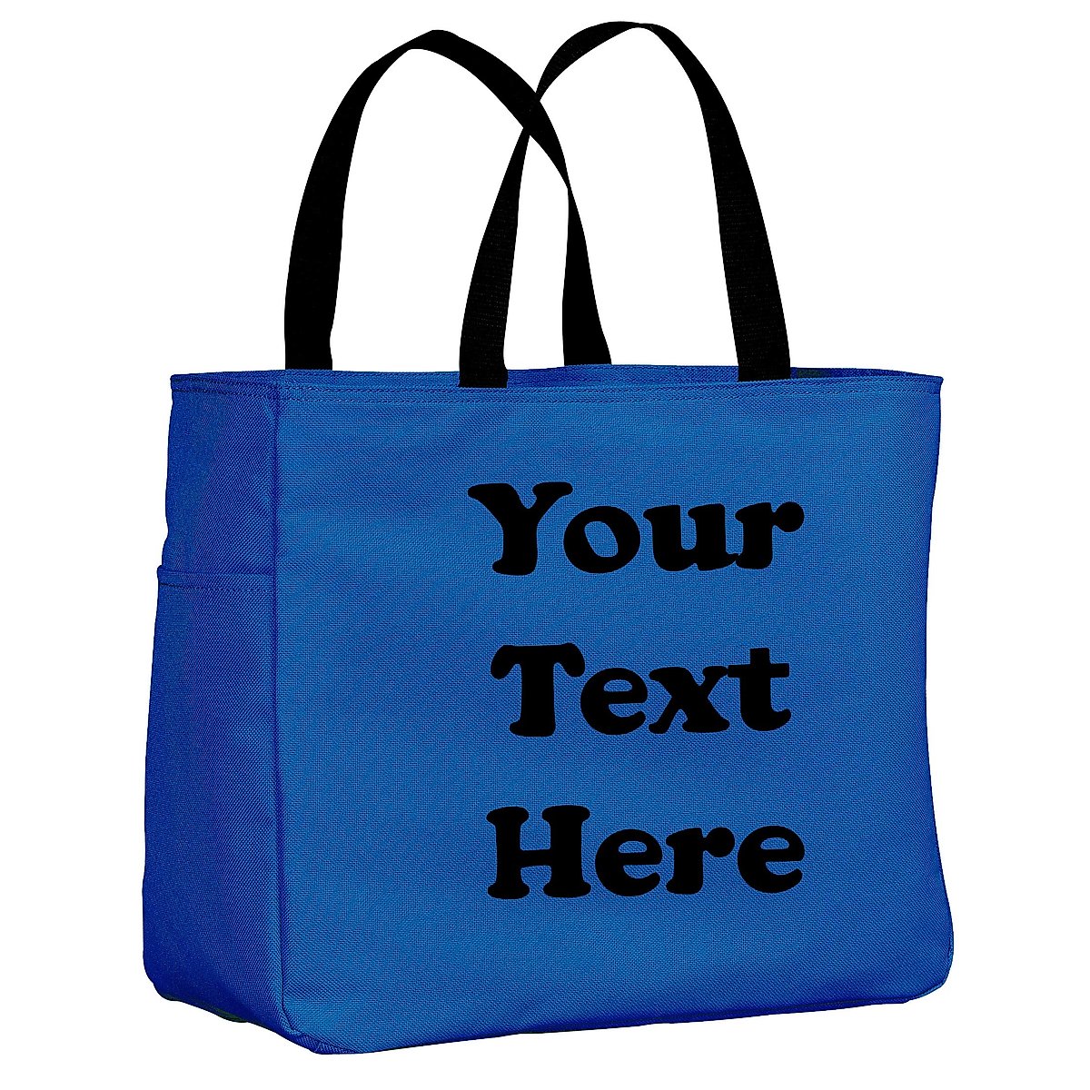all about me company Personalized Monogrammed Shoulder Bag with Custom Text Essential Canvas Tote Bag with Customizable Embroidered Monogram (Royal)