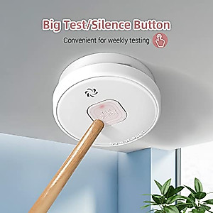Putogesafe Smoke Detector, 10-Year Smoke Alarm with Photoelectric Sensor and Built-in 3V Lithum Battery, Fire Alarm with Test Button and Low Battery Warning, Fire Safety for Home,1 Pack