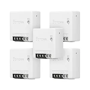 SONOFF Mini R2 10A Smart WiFi Wireless Light Switch, Universal DIY Module for Smart Home Automation Solution, Works with Amazon Alexa & Google Home, No Hub Required 5-pack