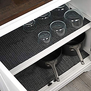 Con-Tact Brand Non-Adhesive Shelf, Cabinet and Drawer Liner, 12" x 5', Black