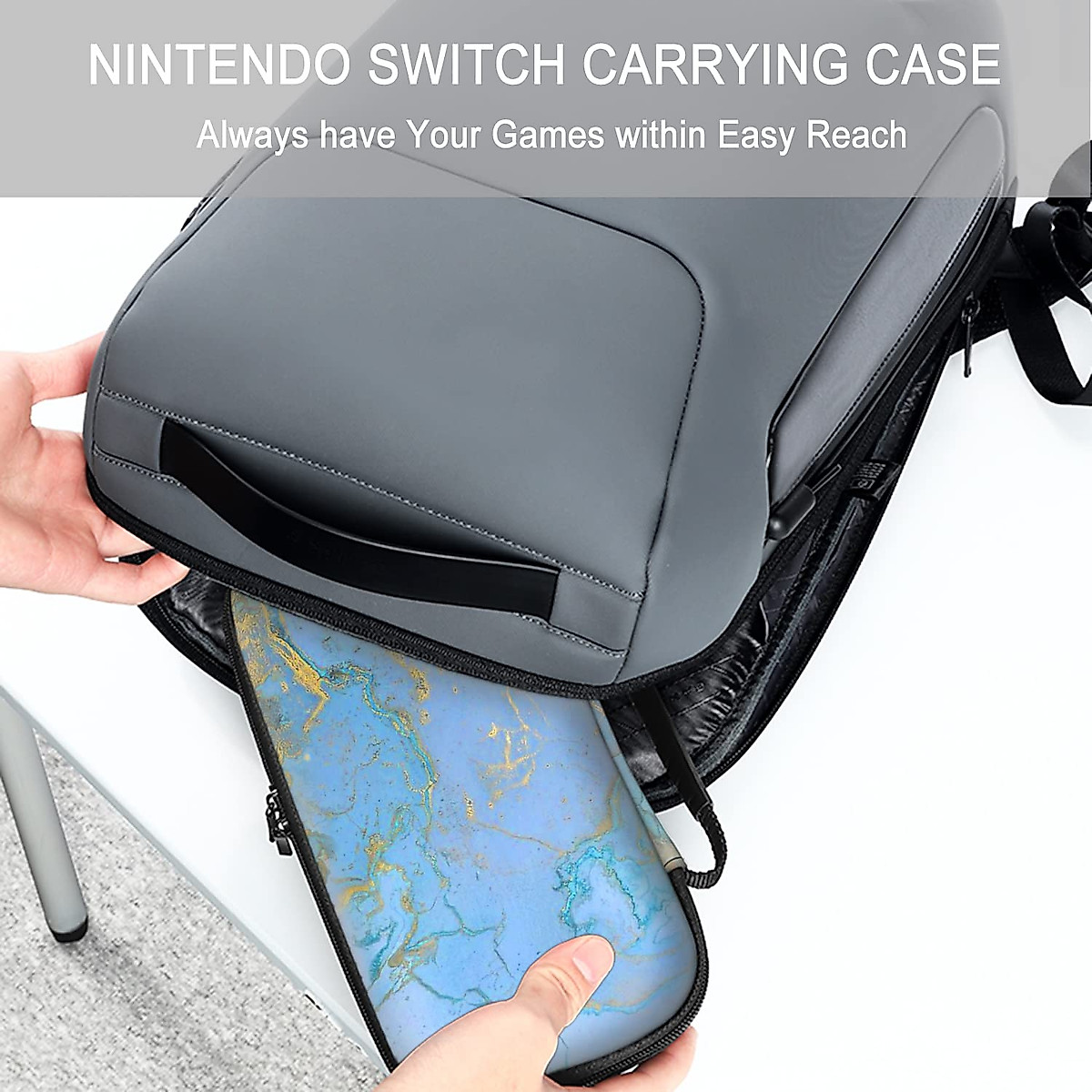 Pemlari Carry Case Compatible with Nintendo Switch OLED 2021/2017, Shockproof EVA Protective Cover with 10 Game Card Slots, Travel Bag w/Inner Pocket for Console Joy-Con&Accessories, Colorful Loves